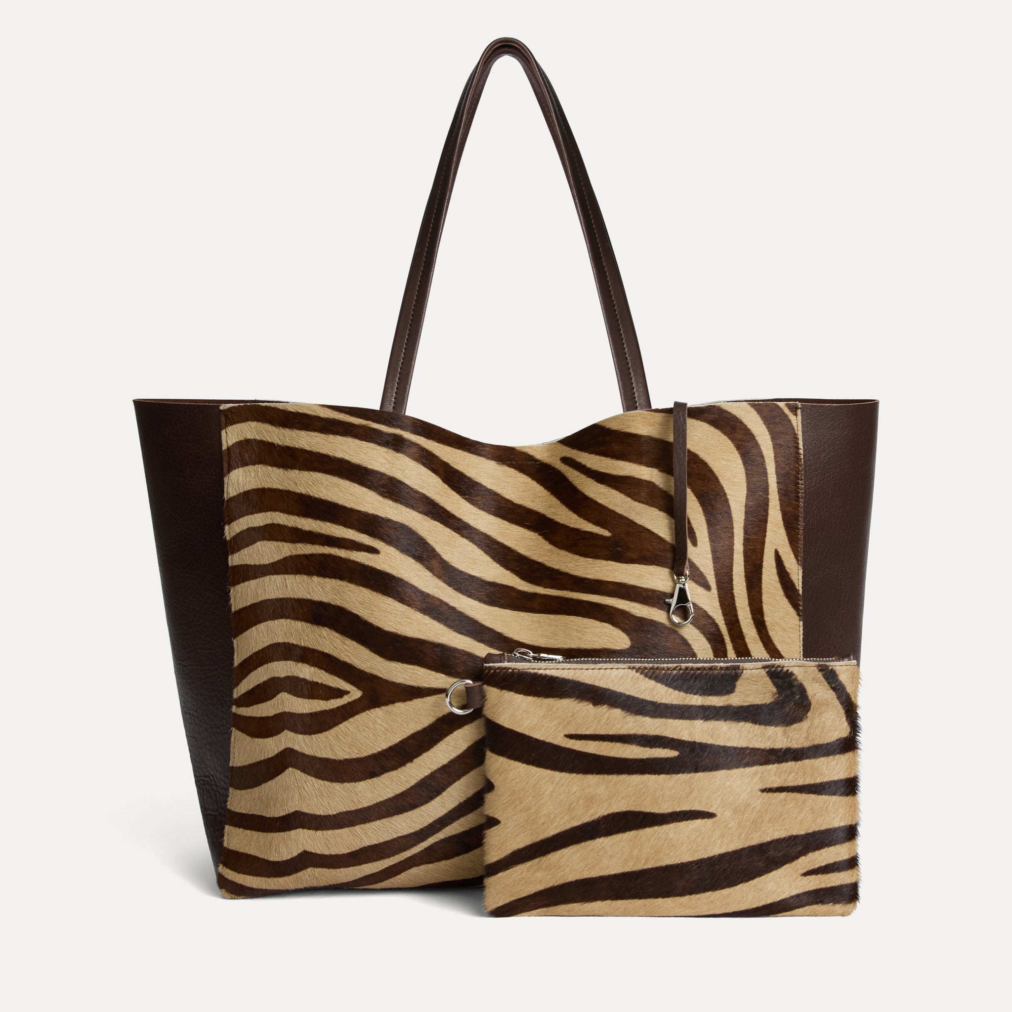 Savanna Brown Zebra Calf Hair Tote | Streets Ahead – StreetsAheadInc