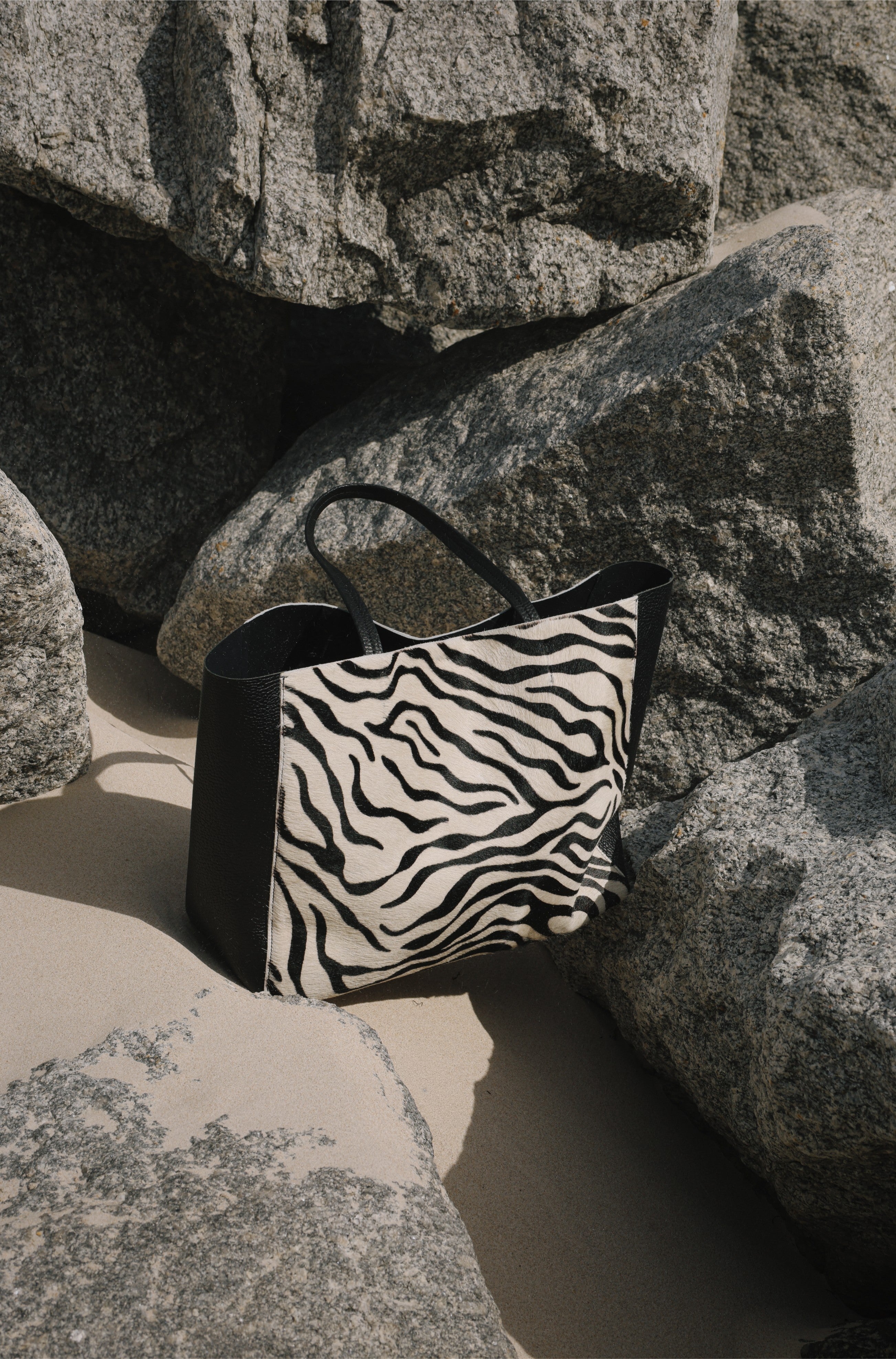 Savanna Black Zebra Calf Hair Tote | Streets Ahead – StreetsAheadInc
