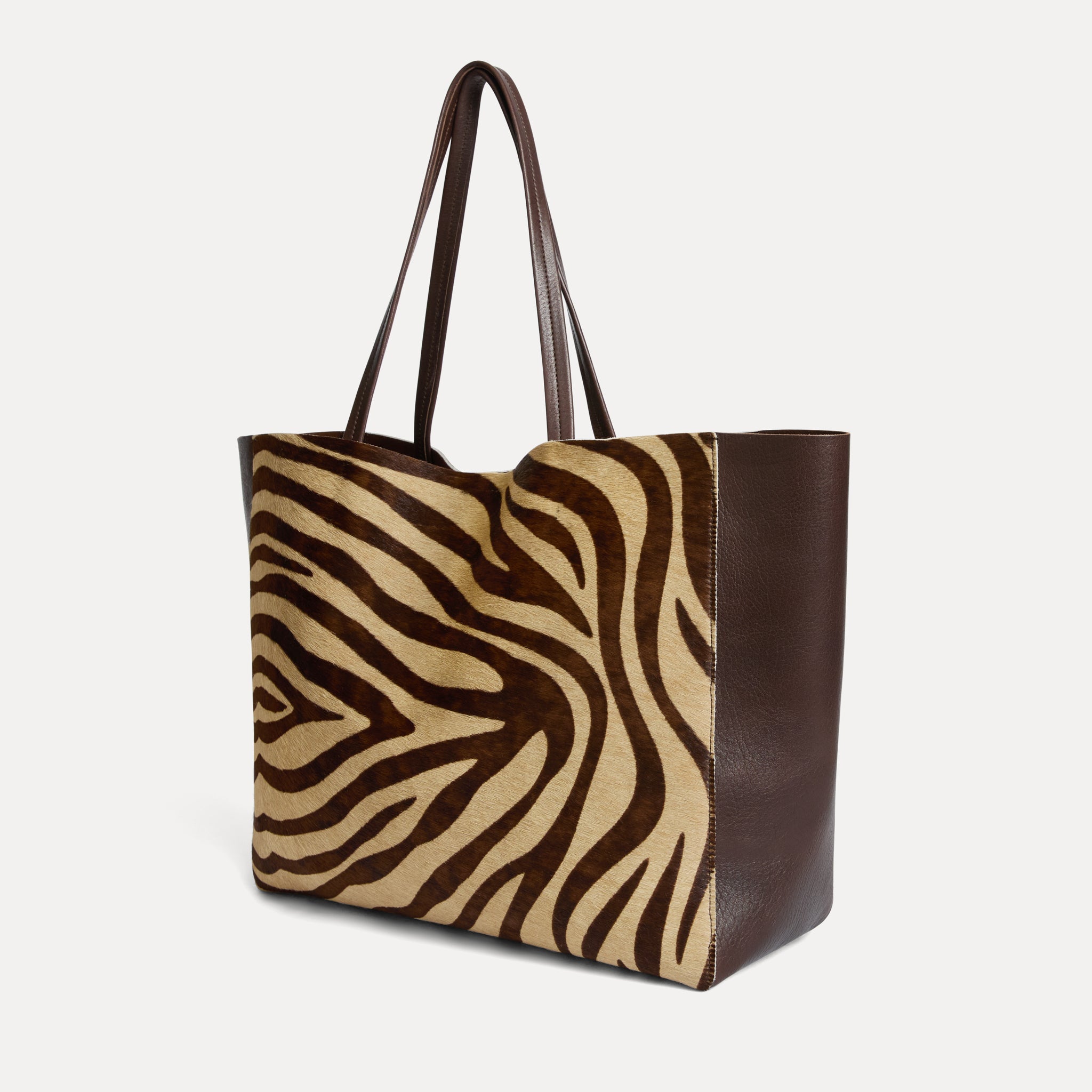 Savanna Brown Zebra Calf Hair Tote | Streets Ahead – StreetsAheadInc
