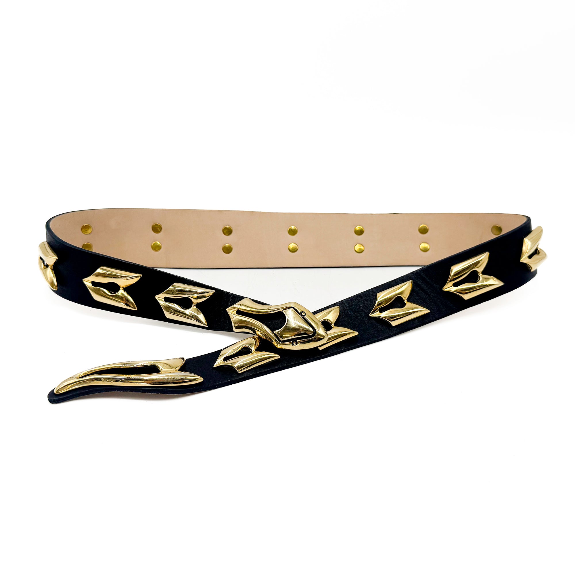 Kaida Belt - Bold Statement Snake Hardware Italian Leather Belt ...